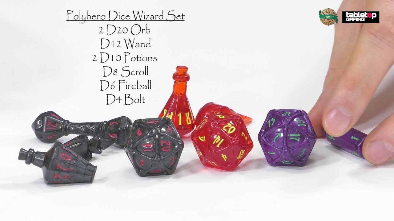 PolyHero Cleric, Wizard and Rogue Dice | Coolest Custom Dice | Tabletop ...