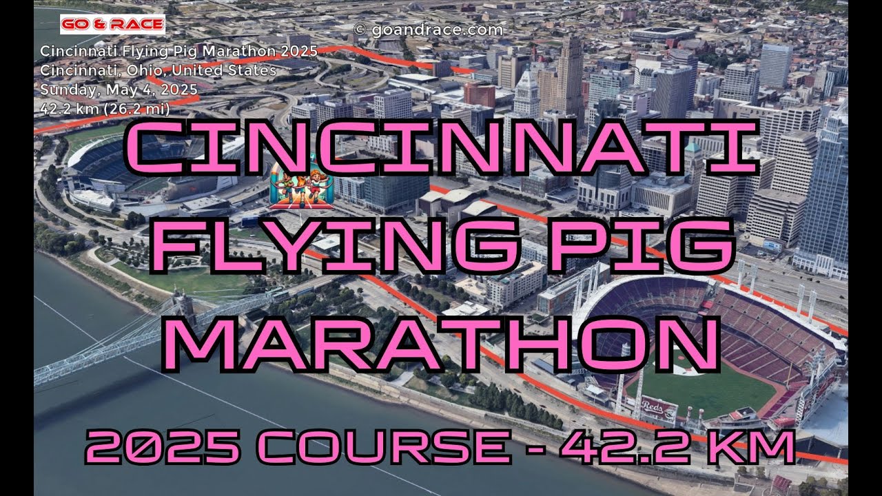 Cincinnati Flying Pig Marathon 2025: fly over the marathon course ...