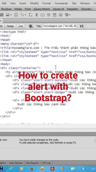 How to create alert with Bootstrap? #shorts - YouTube