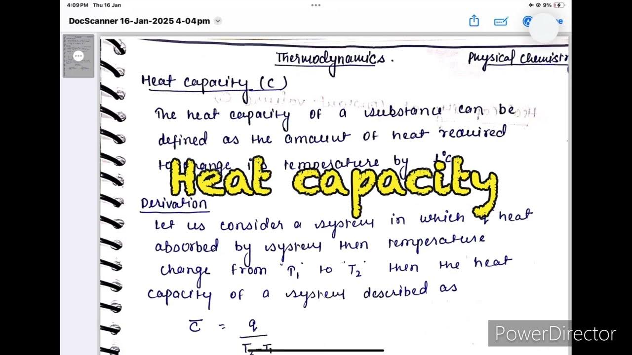 |Thermodynamics| Heat capacity| physcial chemistry notes | - YouTube