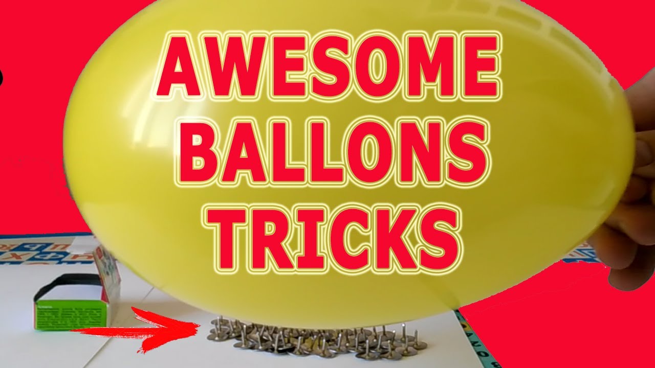 2 Awesome balloon tricks. Stationery buttons and ball. - YouTube