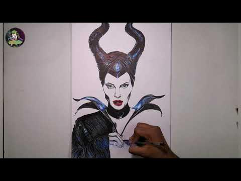 Drawing Maleficent (Angelina Jolie) | How To Draw maleficent Sketch | Sketch By Dpg Art - YouTube