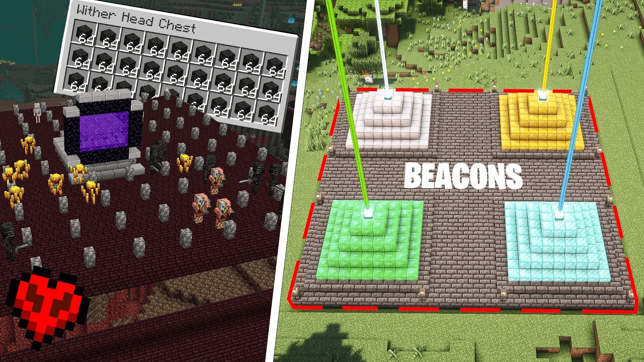 I Got Unlimited Wither Skulls And Made Every Beacon In Hardcore ...
