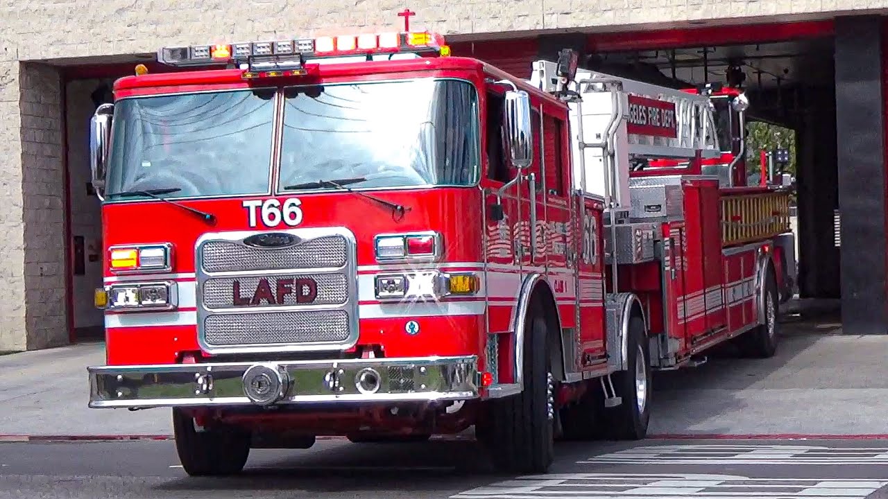 LAFD Light Force 66 Responding - YouTube