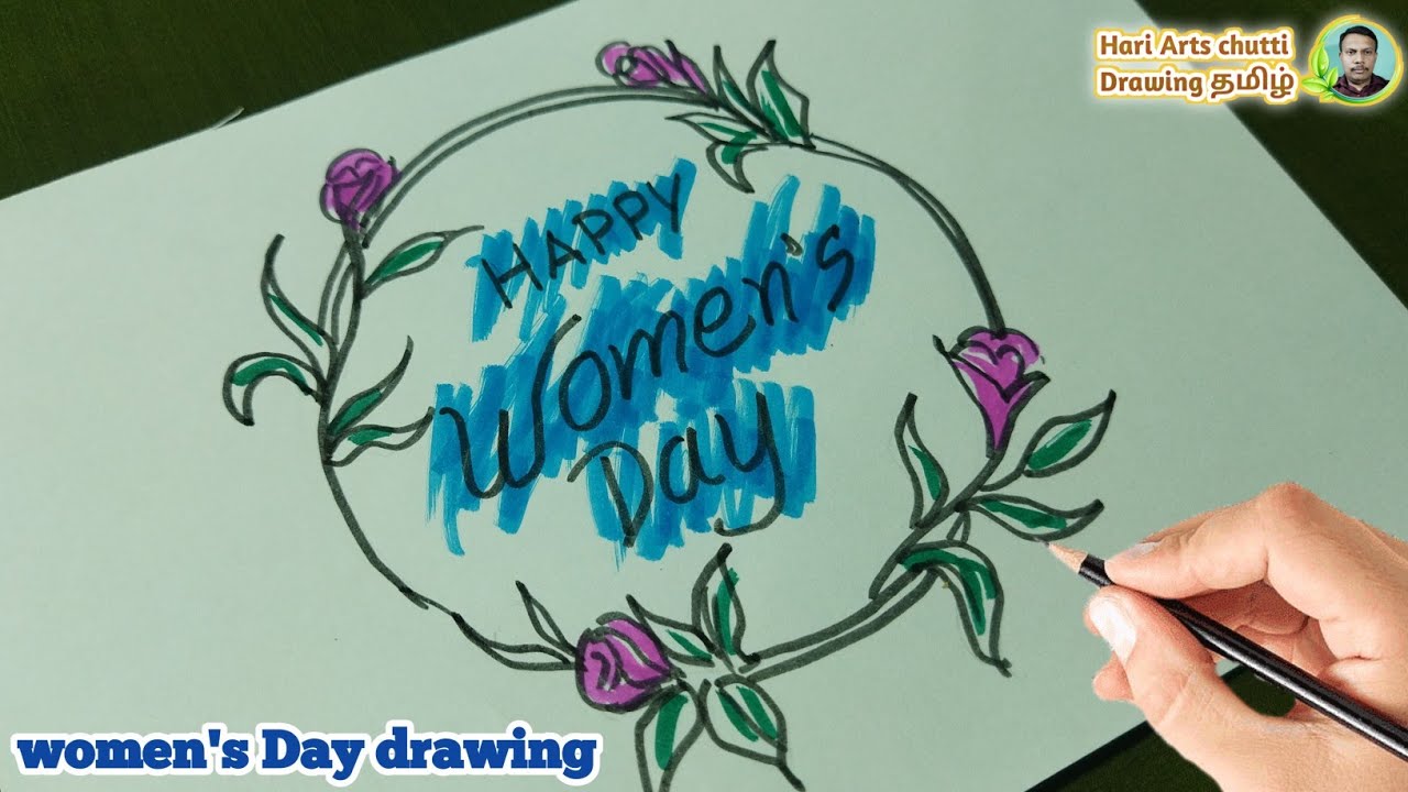 Happy women's Day | international women's Day drawing | women's Day ...