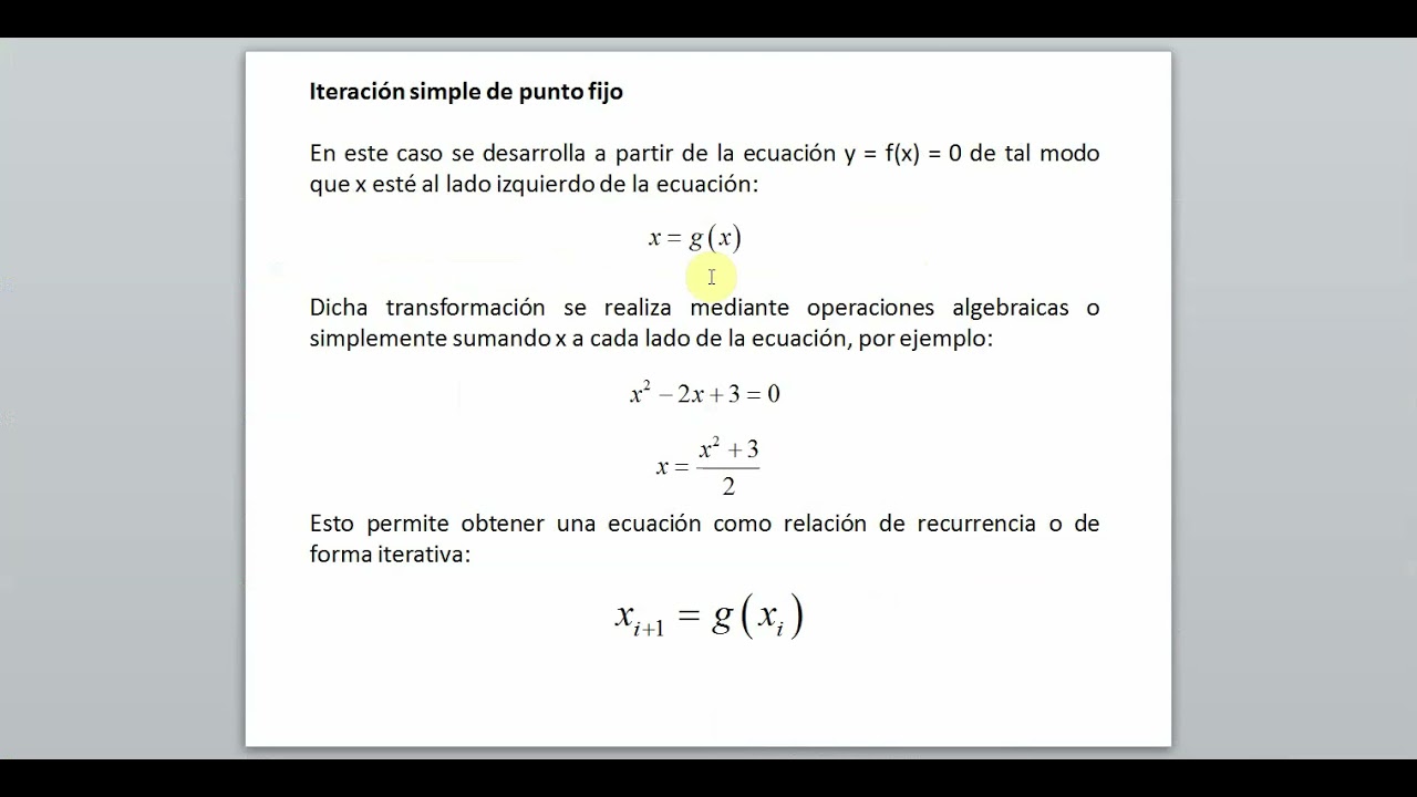 Programación Método de Iteración Simple de Punto Fijo - YouTube