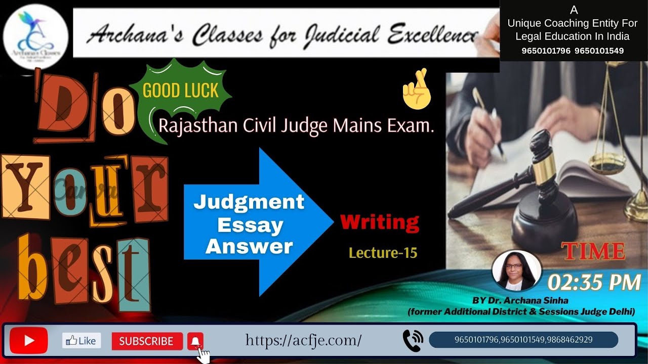 Class of Judiciary Judgment/Answer/Essay Writing ( Judgment Writing ...