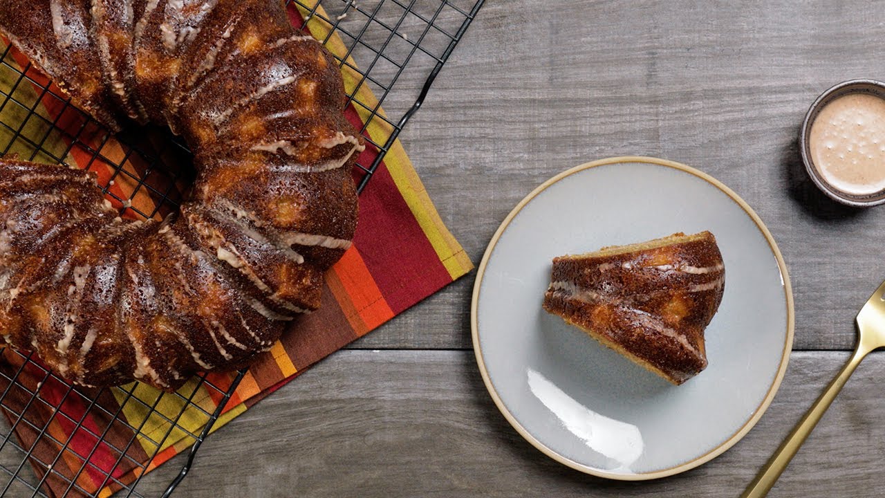 Ginger Ale and Pear Bundt Cake with Rum Glaze - YouTube
