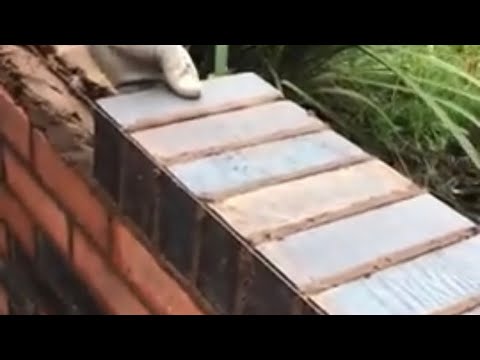 How to finish a wall with blue bricks/edge coping bricks Please like ...