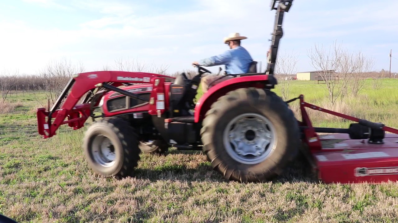 Mahindra 5035, Bush Hog 296 time lapse mowing - YouTube