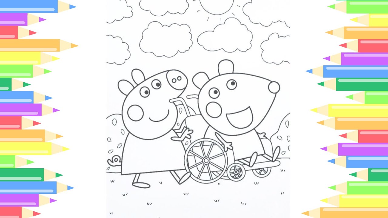 Coloring Peppa Pig meets Mandy Mouse | Peppa Pig's New Friend Coloring ...