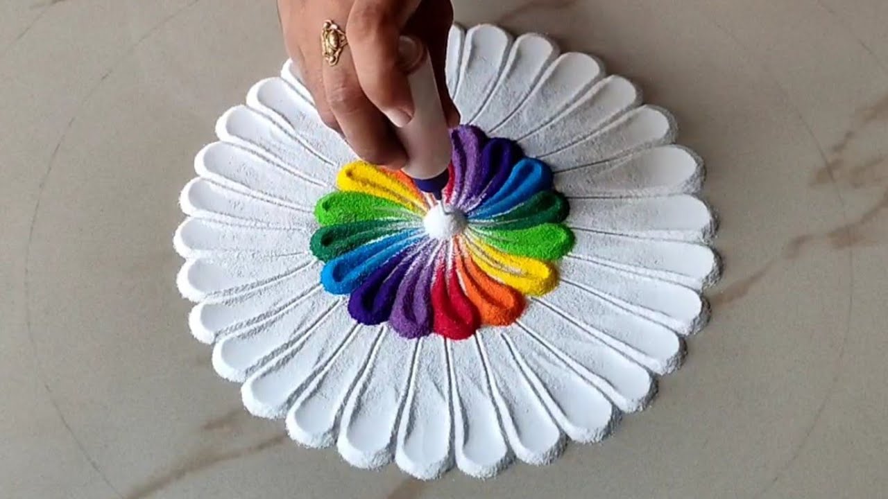 DIY TRADITIONAL COLORFUL RELAXING RANGOLIS SAND ART COMPILATION l ...