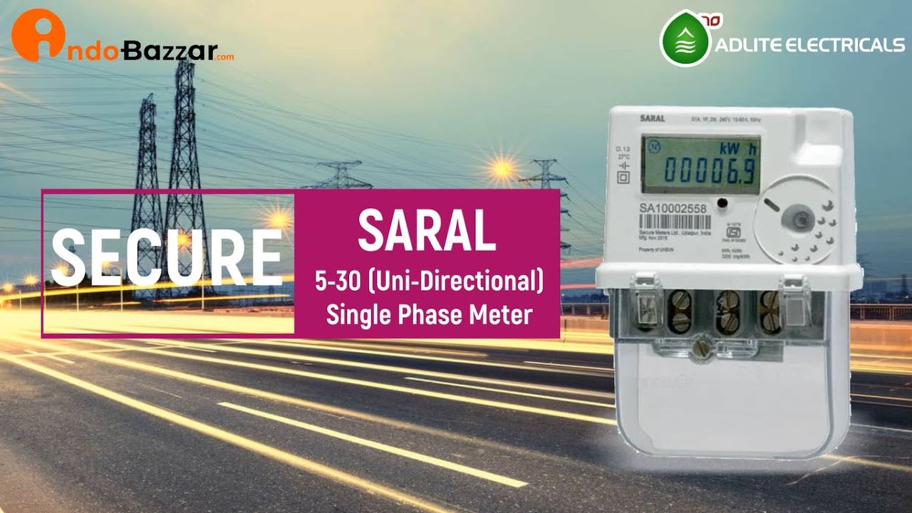 Secure Saral 5 30 Uni-Directional Single Phase Meter - YouTube