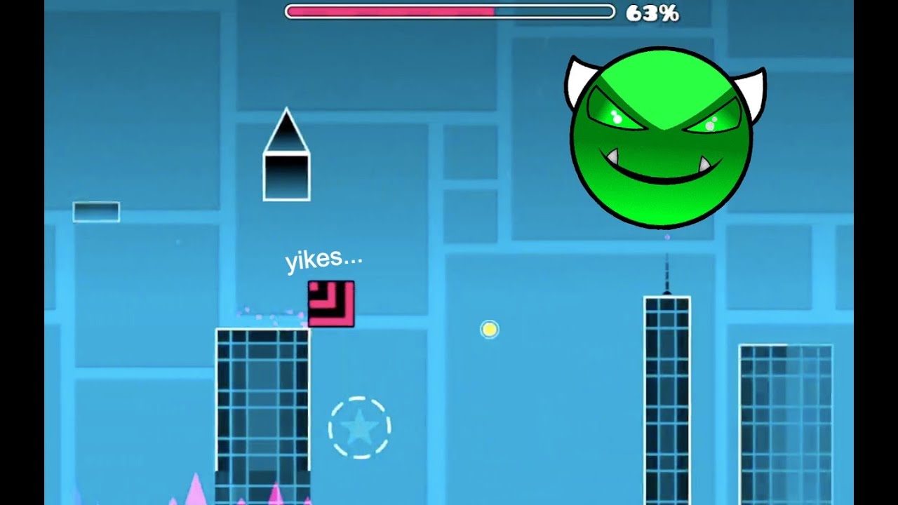 i died to polargeist... | Geometry Dash 5 attempt challenge - YouTube