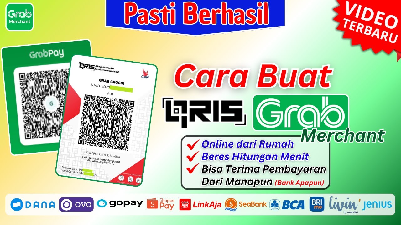 Cara Membuat QRIS GRAB Untuk Semua Pembayaran | Cara Daftar QRIS GRAB ...