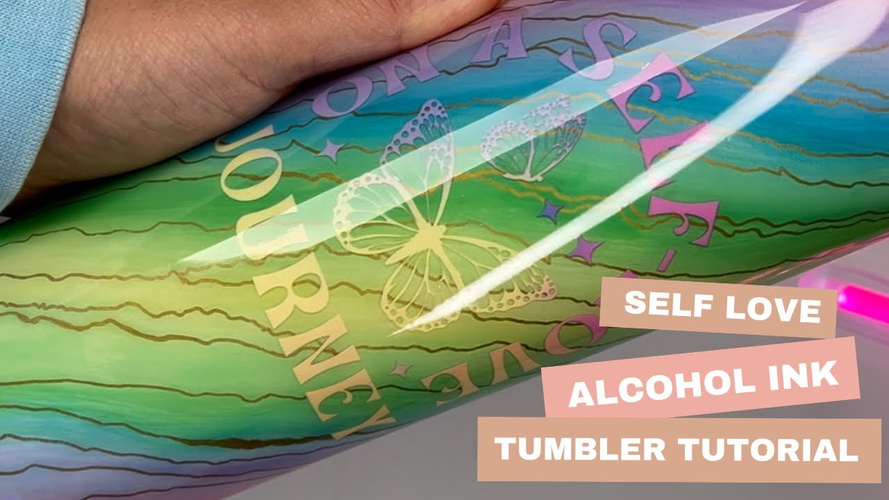 Alcohol Ink Tumbler: Hand Painted Design , beginner friendly. - YouTube