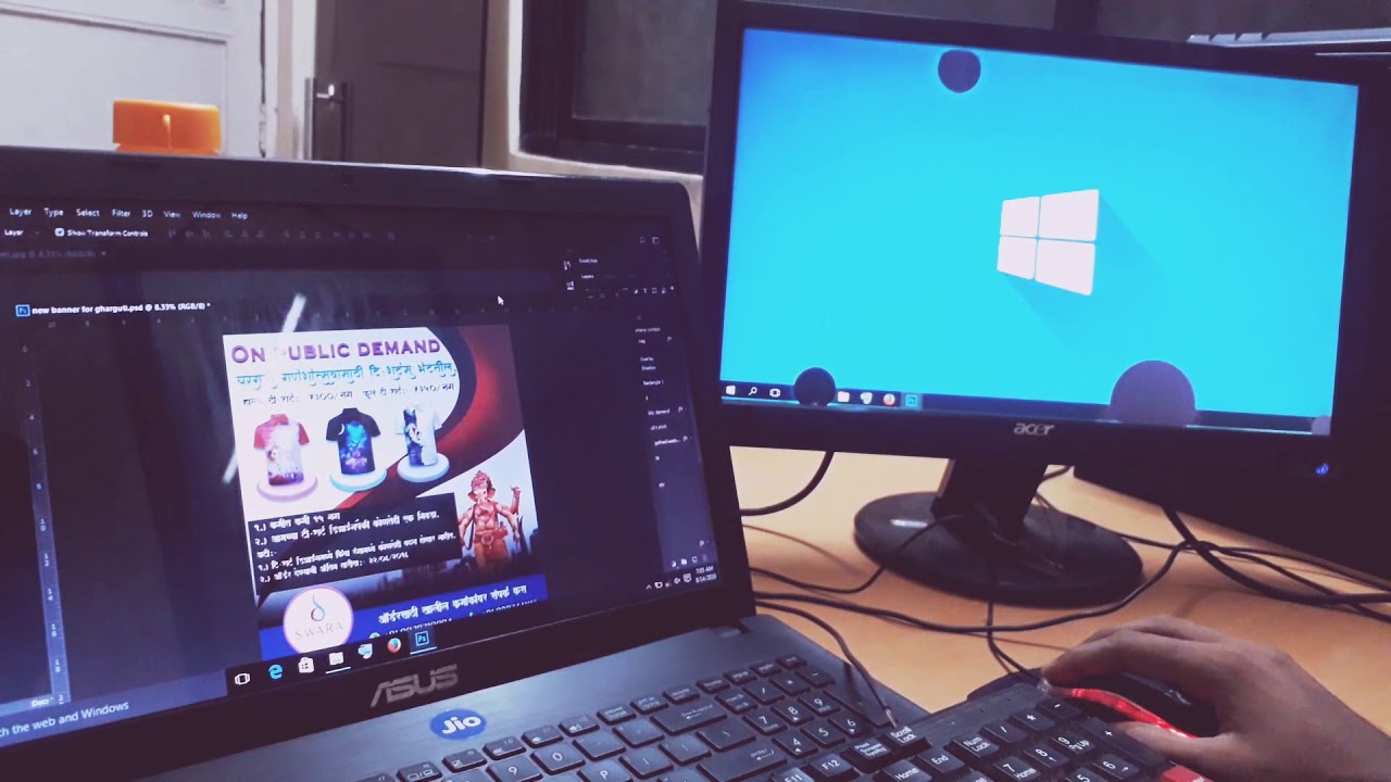 How to extend Laptop screen with desktop screen - YouTube