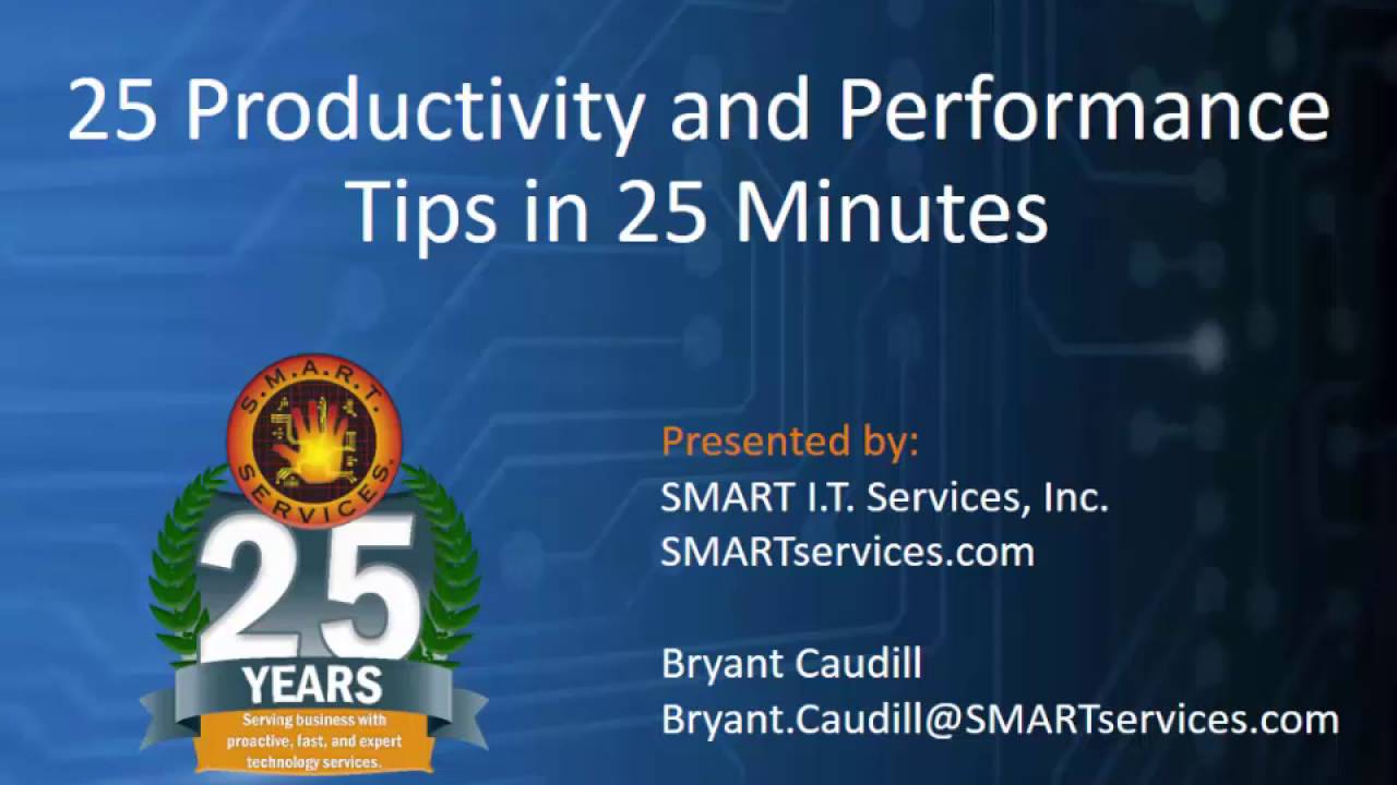 25 Productivity and Performance Tips - YouTube