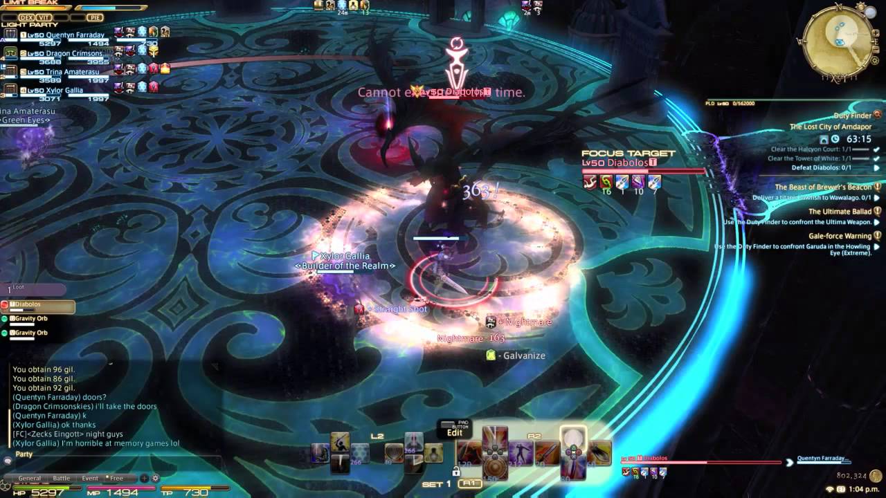 Final Fantasy XIV: Diabolos Fight - YouTube