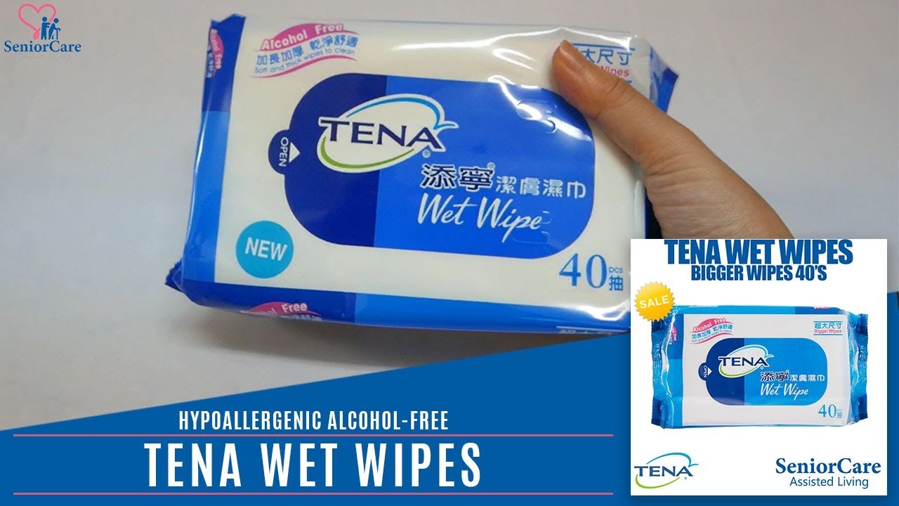 SAFE AND HYPOALLERGENIC TENA Wet Wipes Tissue Pack Of 40 for ease of ...