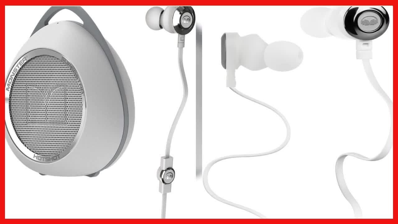 Monster Superstar Hotshot Bluetooth Speaker White/Chrome and In-Ear ...