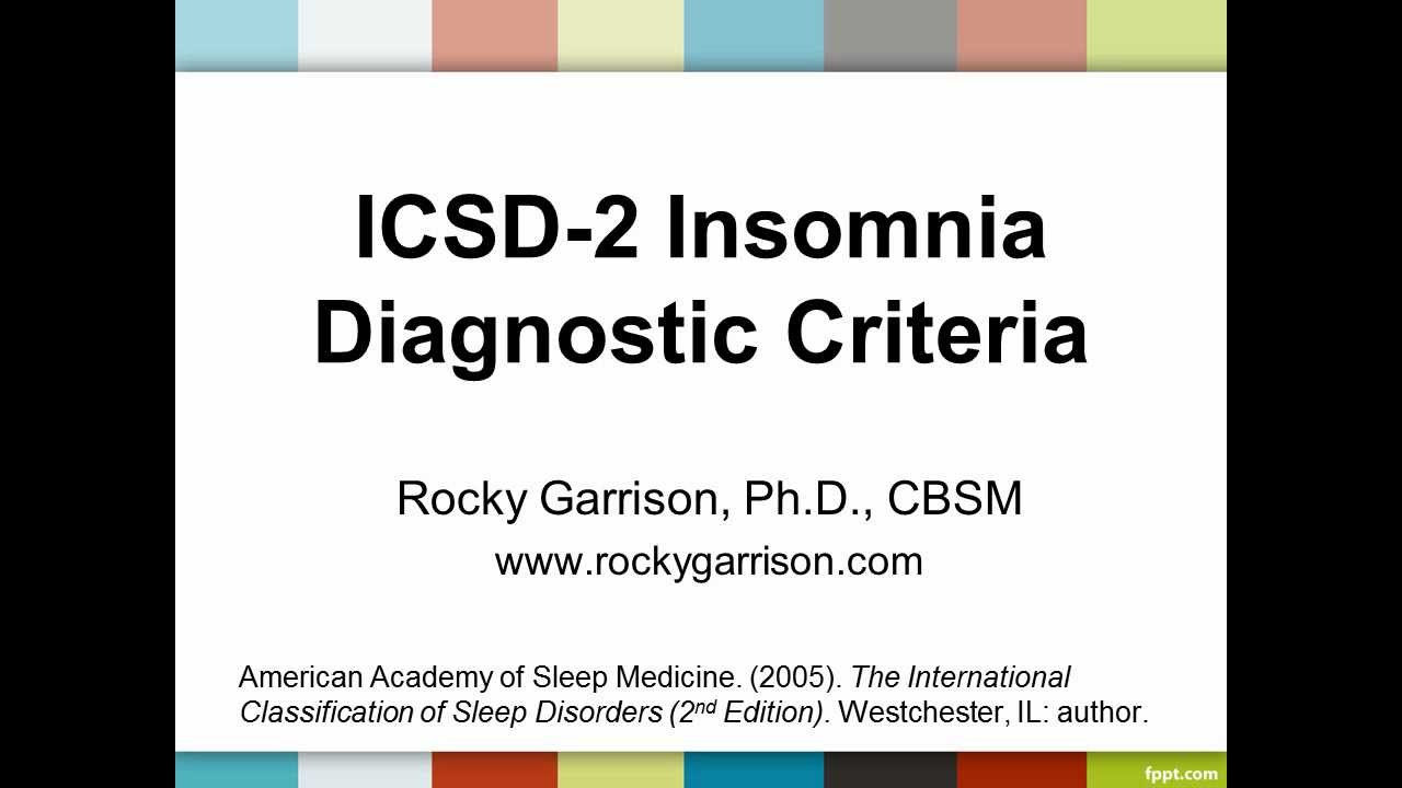 ICSD 2 Insomnia video - YouTube