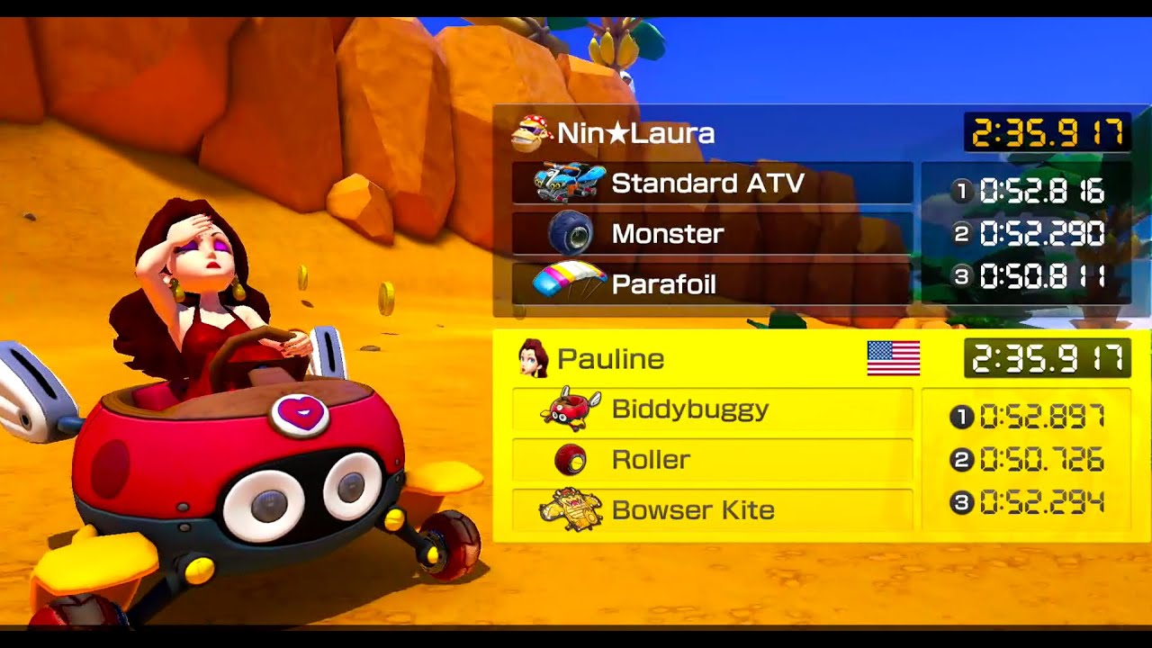 New Record! Mario Kart 8 Deluxe – Time Trials 150cc (Acorn Cup) - YouTube