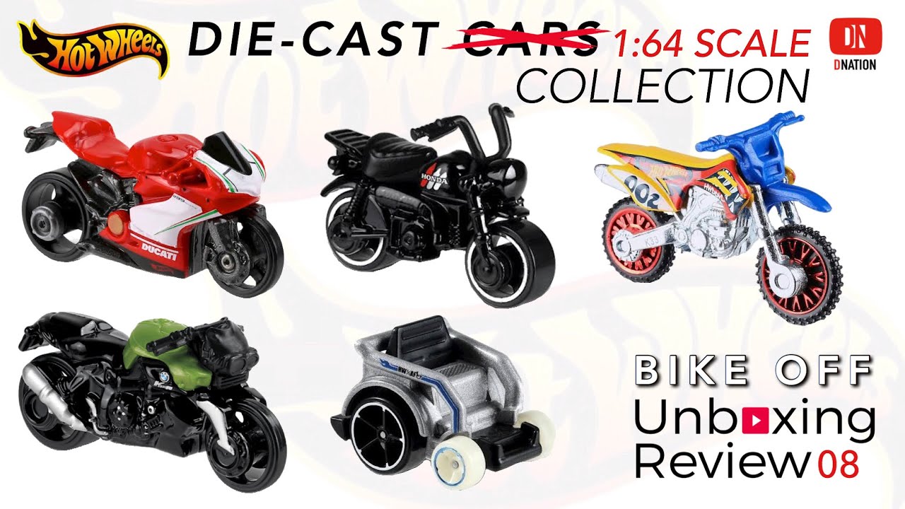 Unboxing Hot wheels 1:64 scale Diecast Motorcycles - Dnation - YouTube