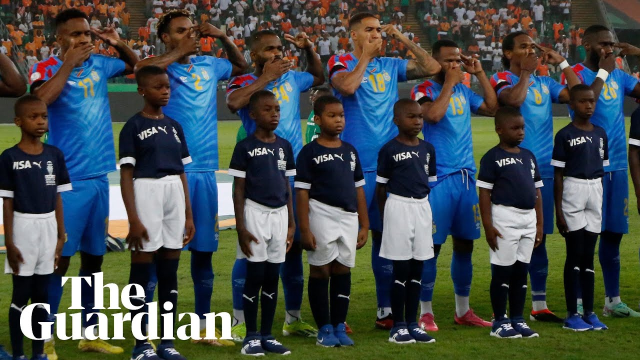 DR Congo squad protest for peace in their country before their Afcon ...