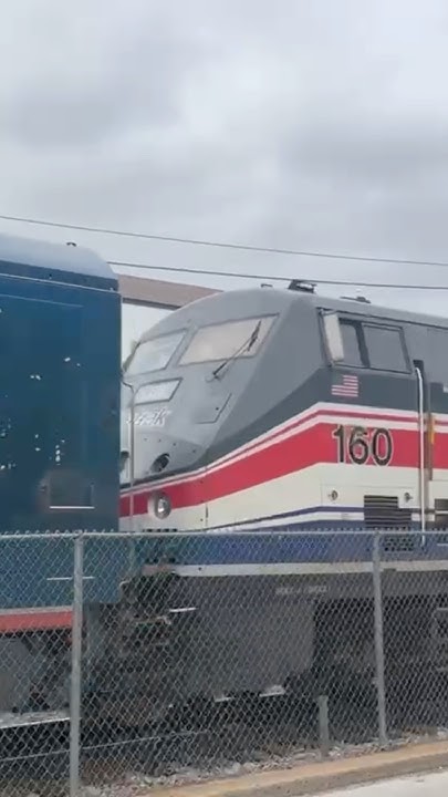 Amtrak 160 Phase III “Pepsi can” heritage unit trails on the Floridian in McKeesport, PA - YouTube