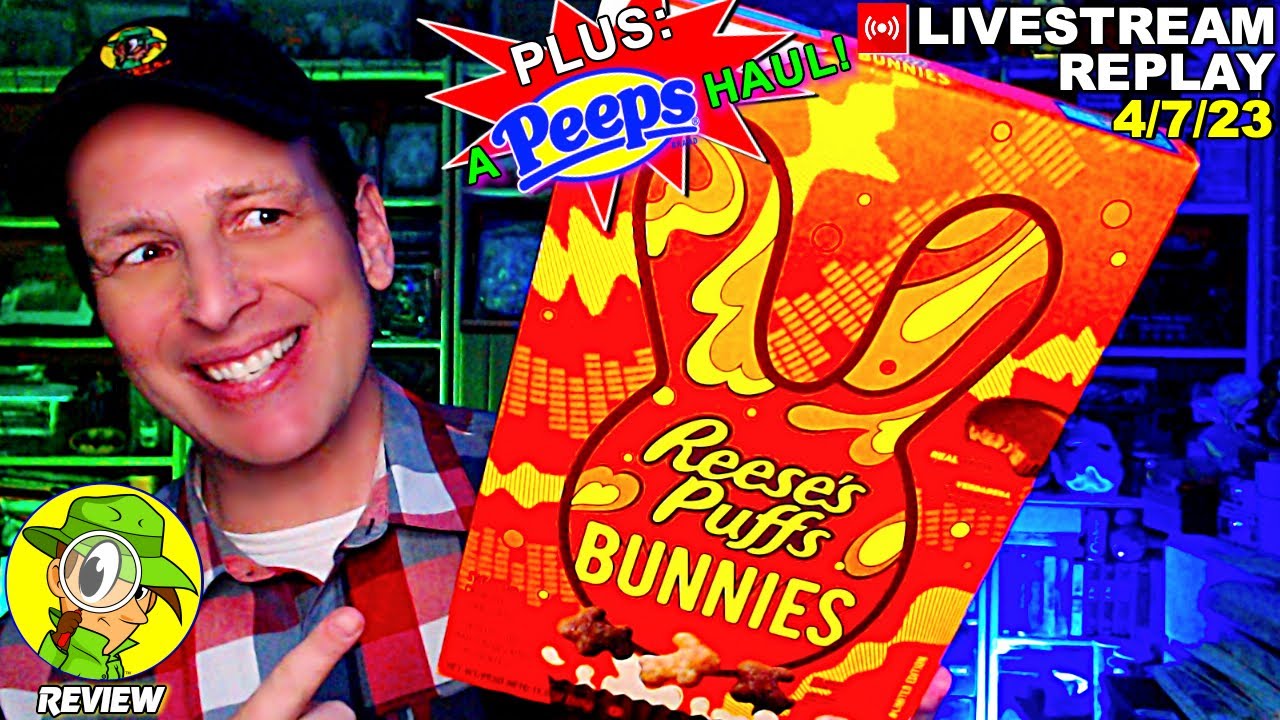 REESE'S® PUFFS BUNNIES CEREAL Review 🥜🍫🐇🥣 Livestream Replay 4.7.23 ...