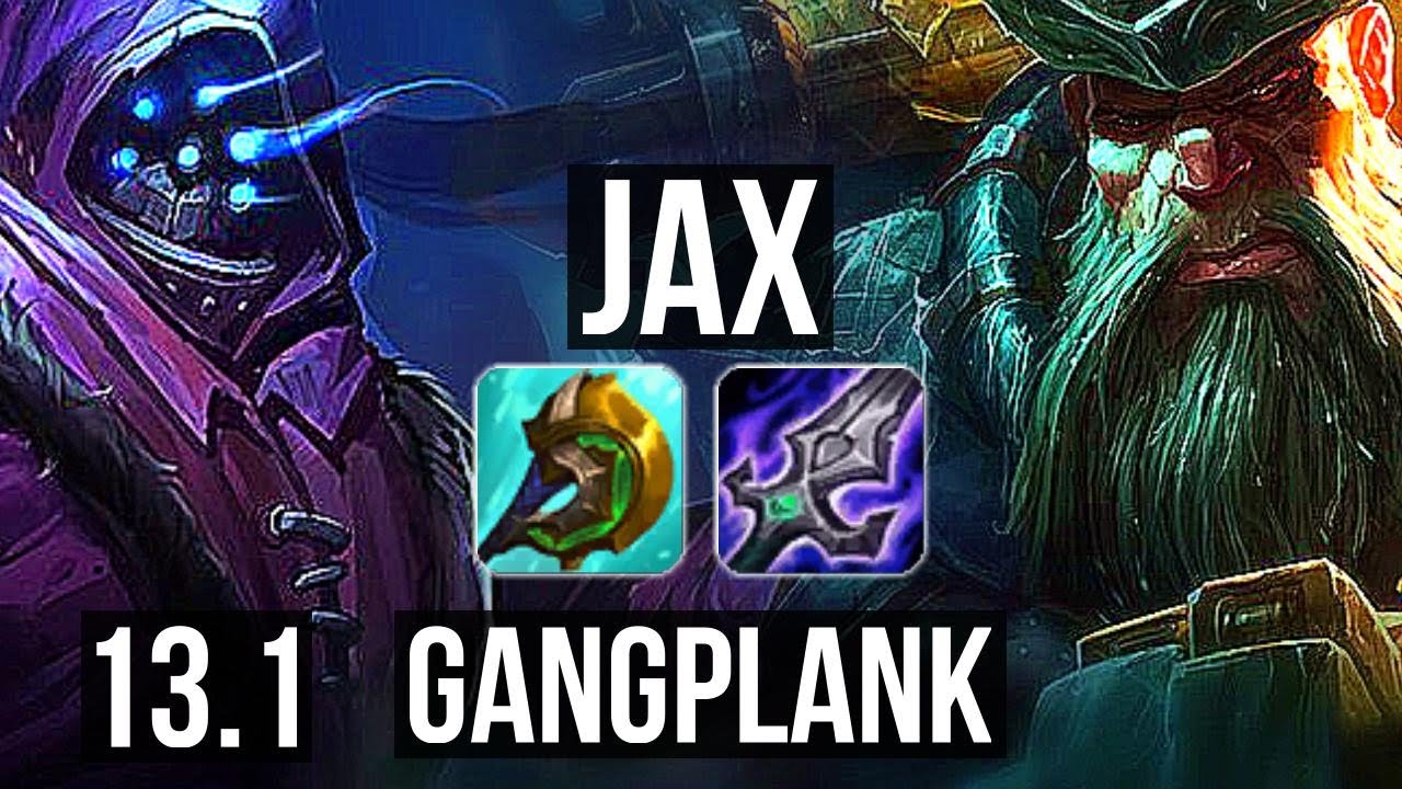 JAX vs GANGPLANK (TOP) | 9/1/3, 1.7M mastery, 1000+ games, Legendary ...