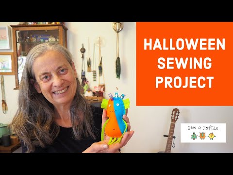 Halloween monster hand sewing project. - YouTube