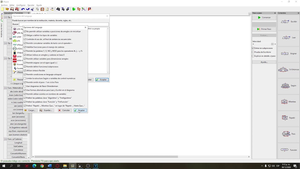 Hola mundo en Pseint. Programación desde cero #1 configuración de ...