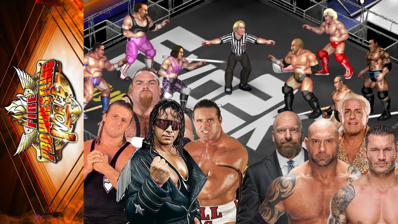 Hart Foundation vs Evolution (Barbed Wire Match) | Fire Pro Wrestling ...