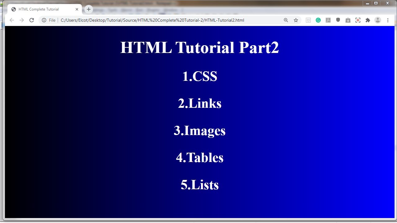 Html Tutorial For Beginners Part 2 Insert Images Add Links Css Create Tables Create
