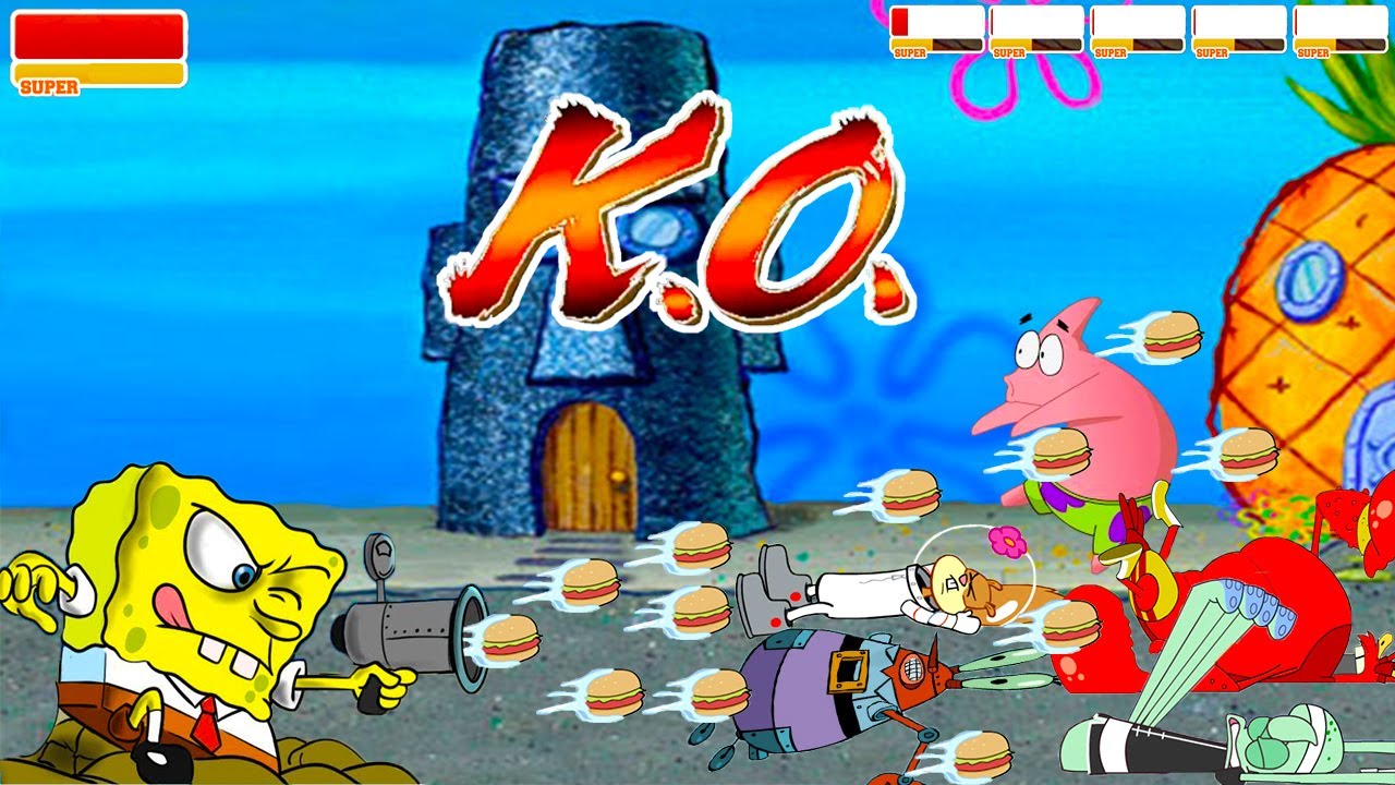 Spongebob vs Sandy Larry Plankton Patrick and Squidward - Reef Rumble ...