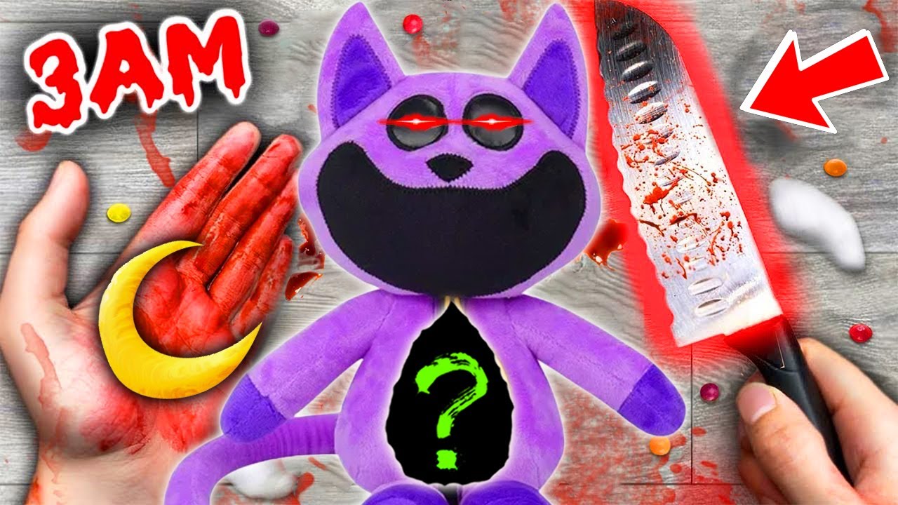 (WHAT'S INSIDE?) CUTTING OPEN HAUNTED CATNAP DOLL AT 3AM!! * Smiling ...