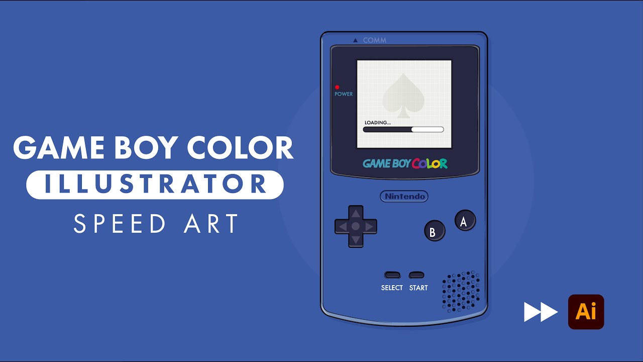 Flat Design Gameboy Color In Adobe Illustrator - Speed Art - YouTube