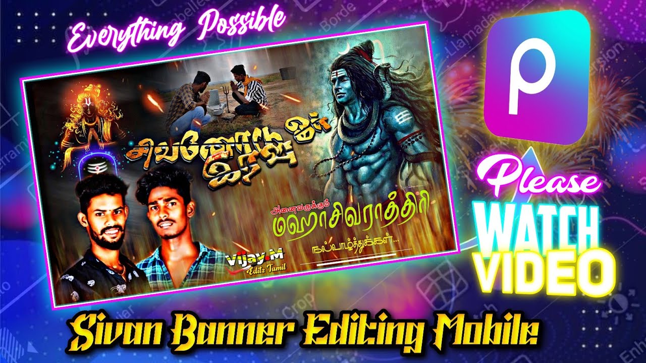 Maha Sivarathiri Banner Editing Tutorial In PicsArt Mobile Banner ...