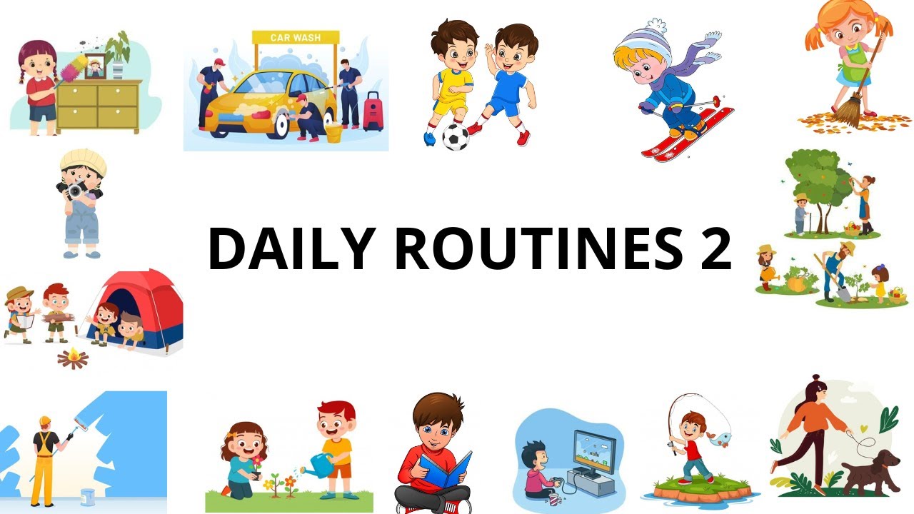 Daily Routine Basics2: Learn,vocabulary for beginners /the mourning ...