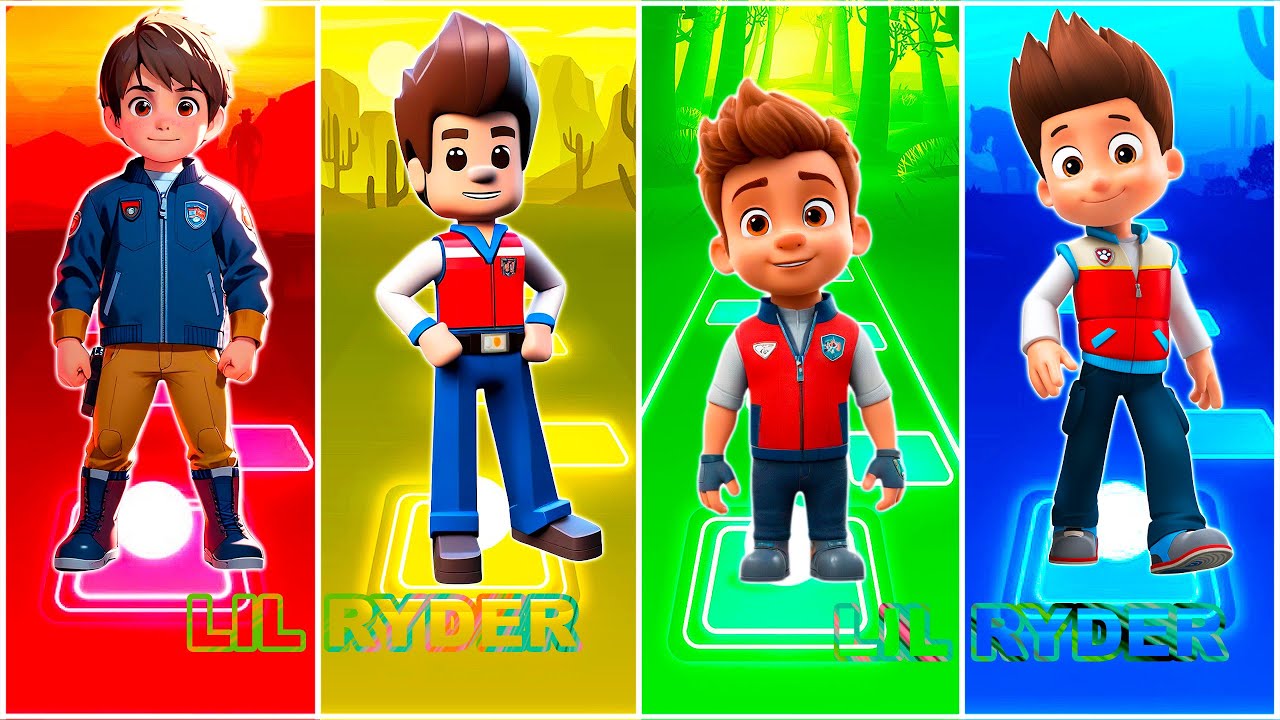 Team Ryder 🤭 - Ryder 🆚 Ryder 🆚 Ryder 🆚 Ryder || PAW Patrol 🎶 Tiles Hop ...
