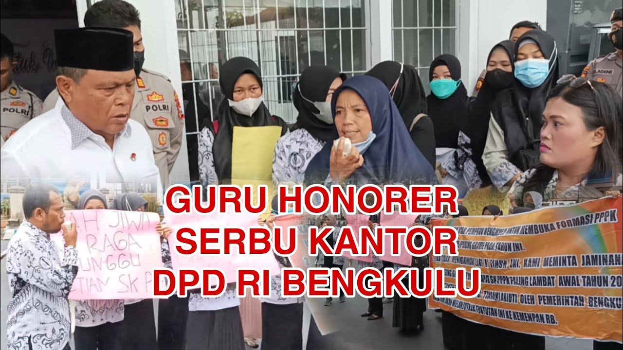 Aksi Demo Guru Honorer Serbu Kantor DPD RI Bengkulu - YouTube