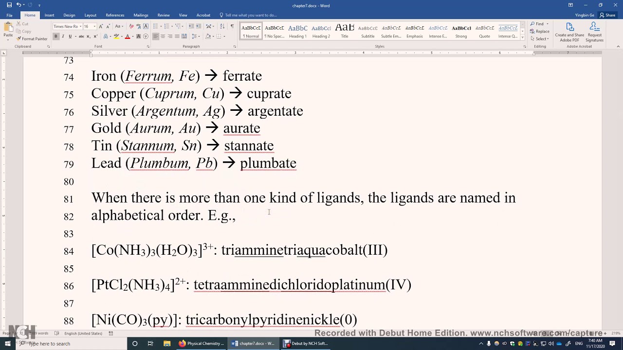 7 2 Nomenclature of Transition Metal Complexes - YouTube