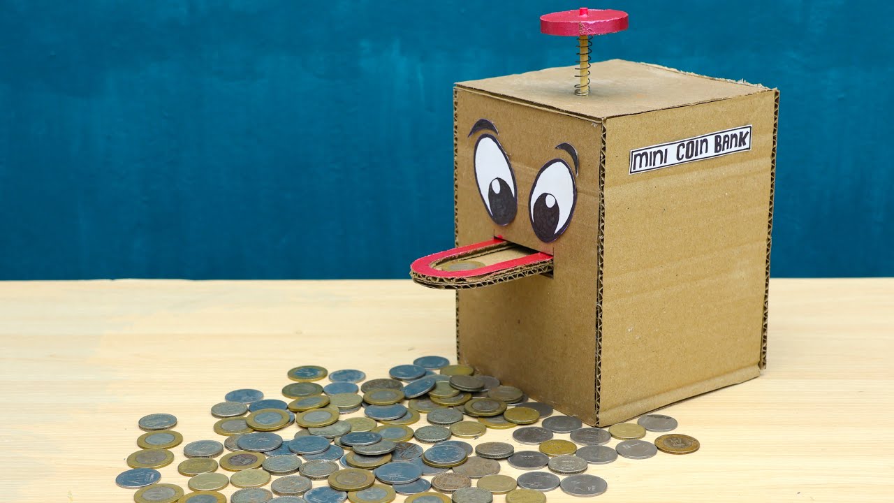 How to Make a Coin Bank from Cardboard | DIY Amazing Mini Coin Bank ...