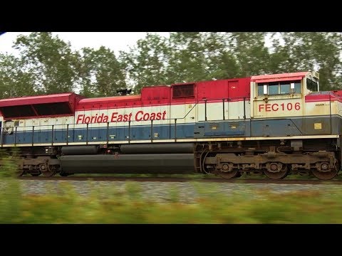 Chasing Florida East Coast SD70M-2 on NS Train 4K