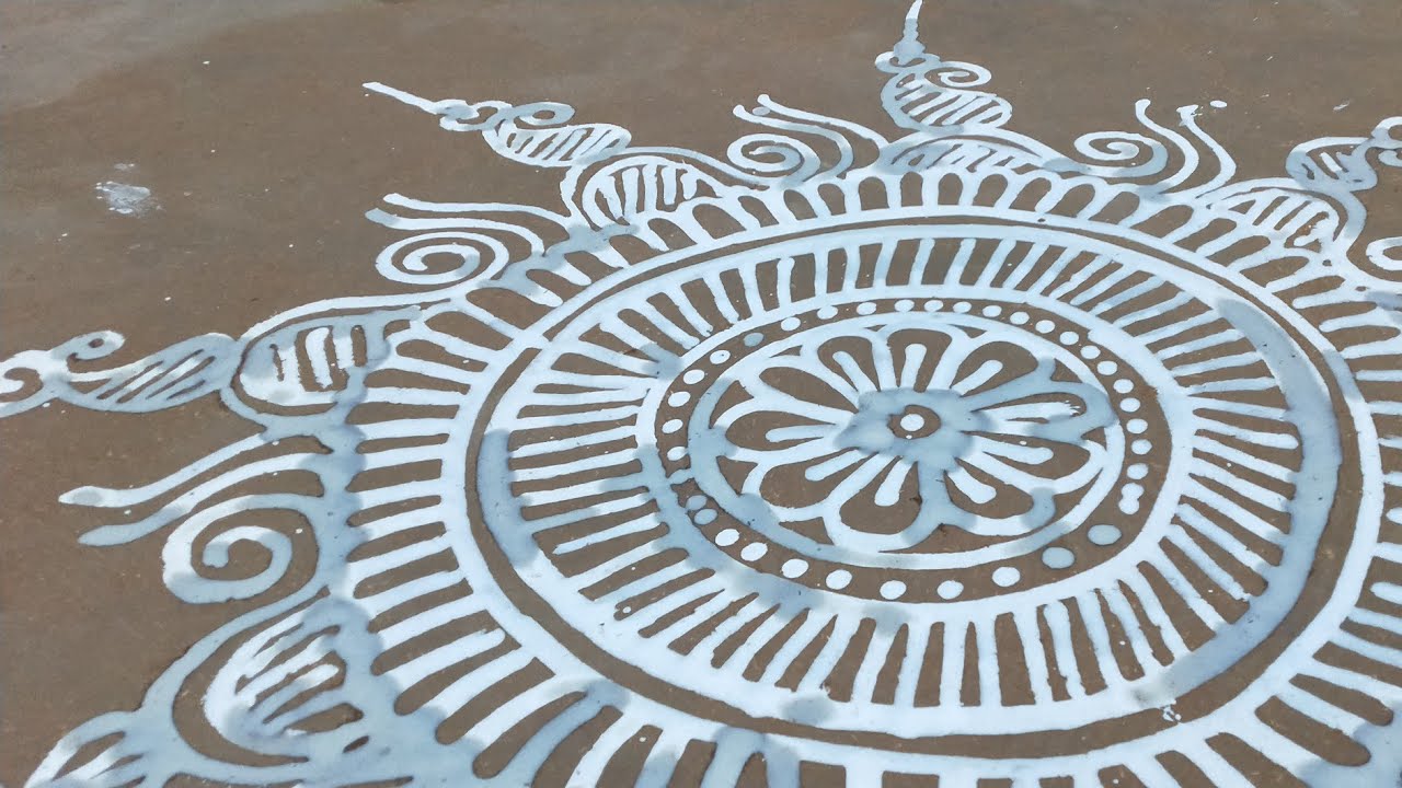 Village Chauk design || village chok rangoli design || Chauk making in ...