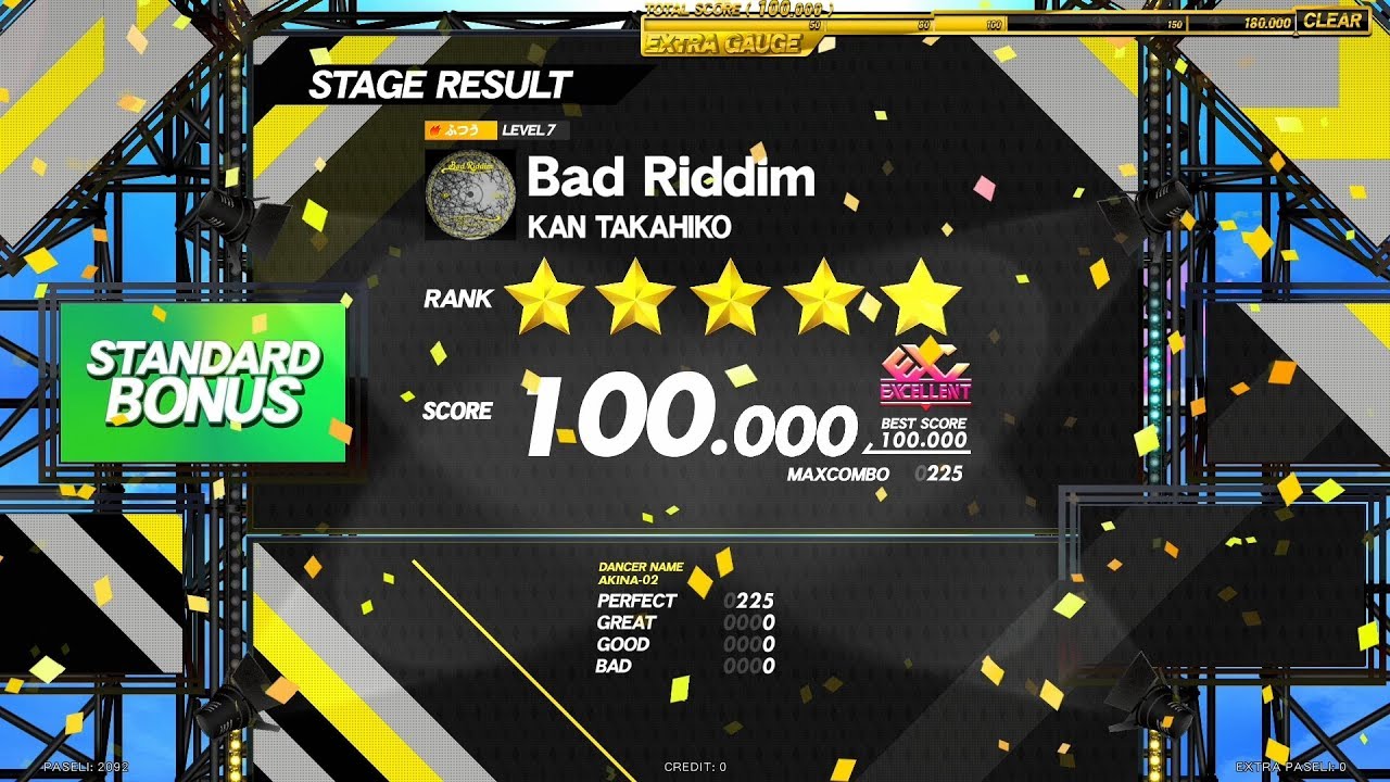 【DANCERUSH STARDOM】Bad Riddim / ふつう譜面 EXCELLENT 外部出力 - YouTube