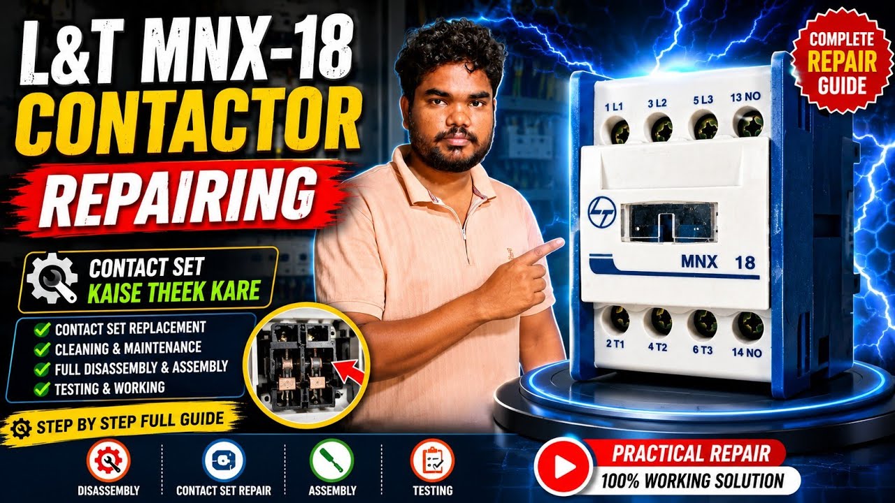 L&T MNX-18 Contactor Repairing | Contact Set Kaise Theek Kare | Full ...