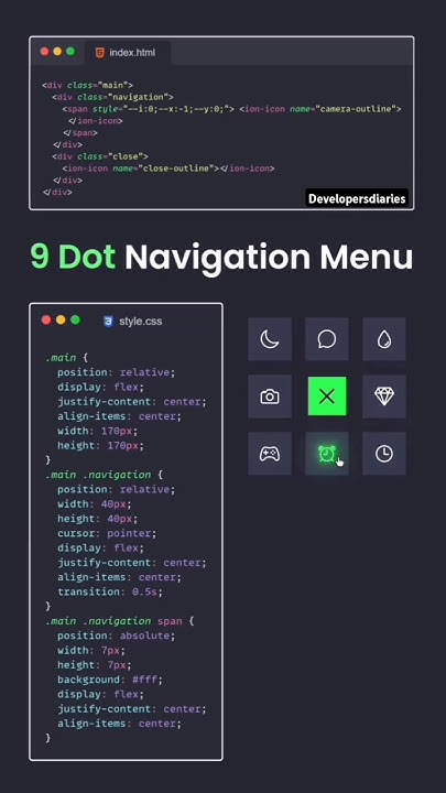 Amazing 🤩 🔥 Css 9 Dot Menu Design Using Html Css In Webdevelopment 